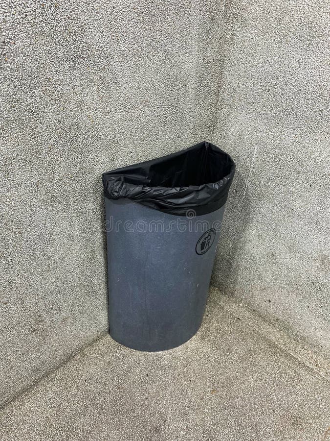Garbage Bin with Black Plastic Bag. Stock Photo - Image of hygiene ...