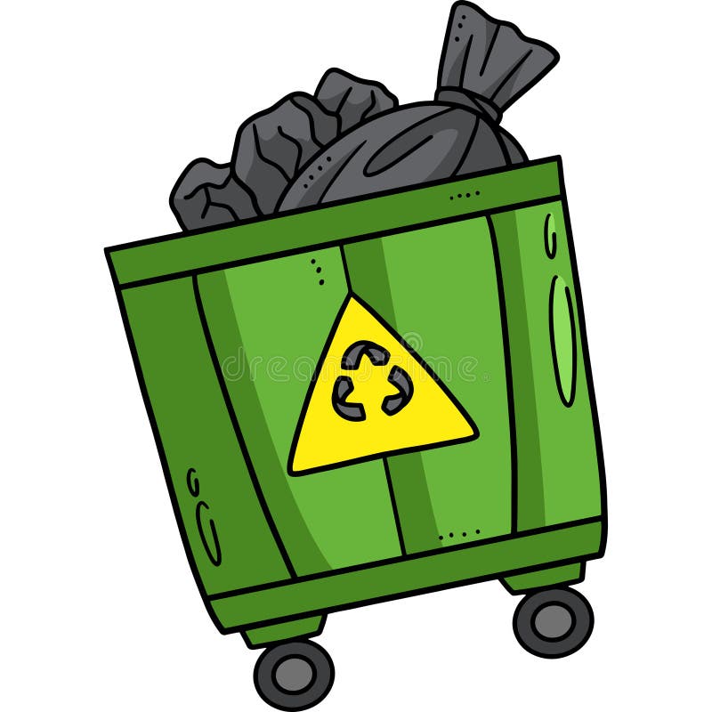 Garbage Bin Cartoon Colored Clipart Illustration Stock Vector ...