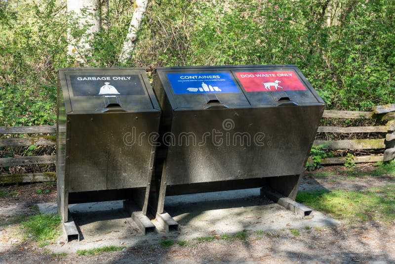 Garbage Bin for Garbage only and Containers and Dog Waste only. Stock ...