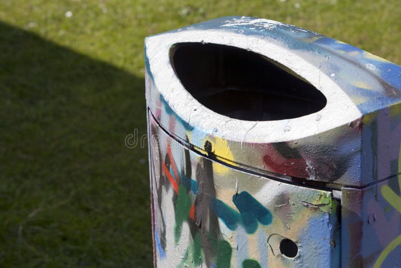 Garbage bin graffiti stock photo. Image of vandalism - 42164150