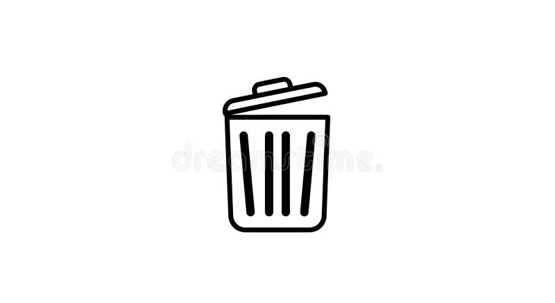 Garbage Bin Icon Isolated on White Background Stock Illustration ...