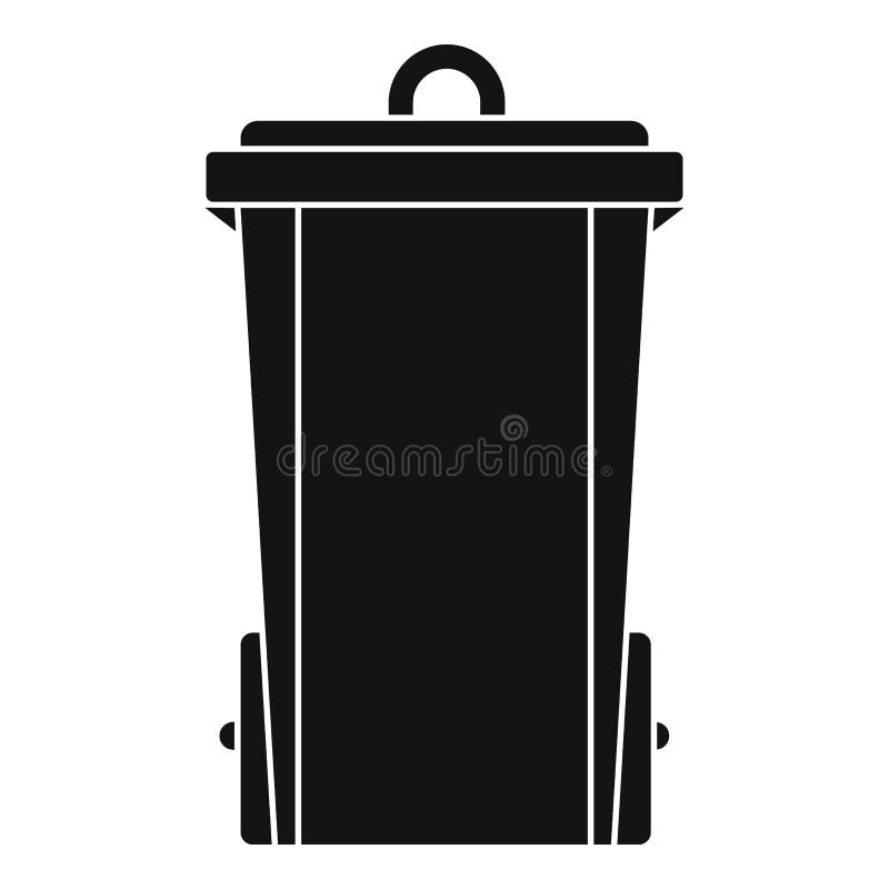 Garbage Bin Icon, Simple Style Stock Vector - Illustration of icon ...