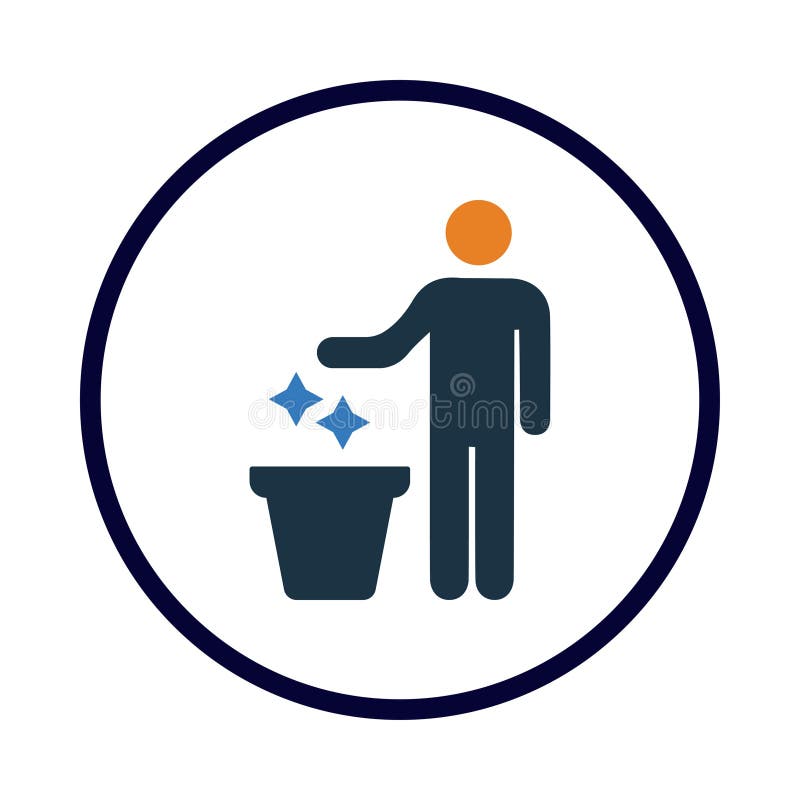 Garbage, Garbage Bin, Bin, Man, People, Garbage Throw in Bin Icon Stock ...