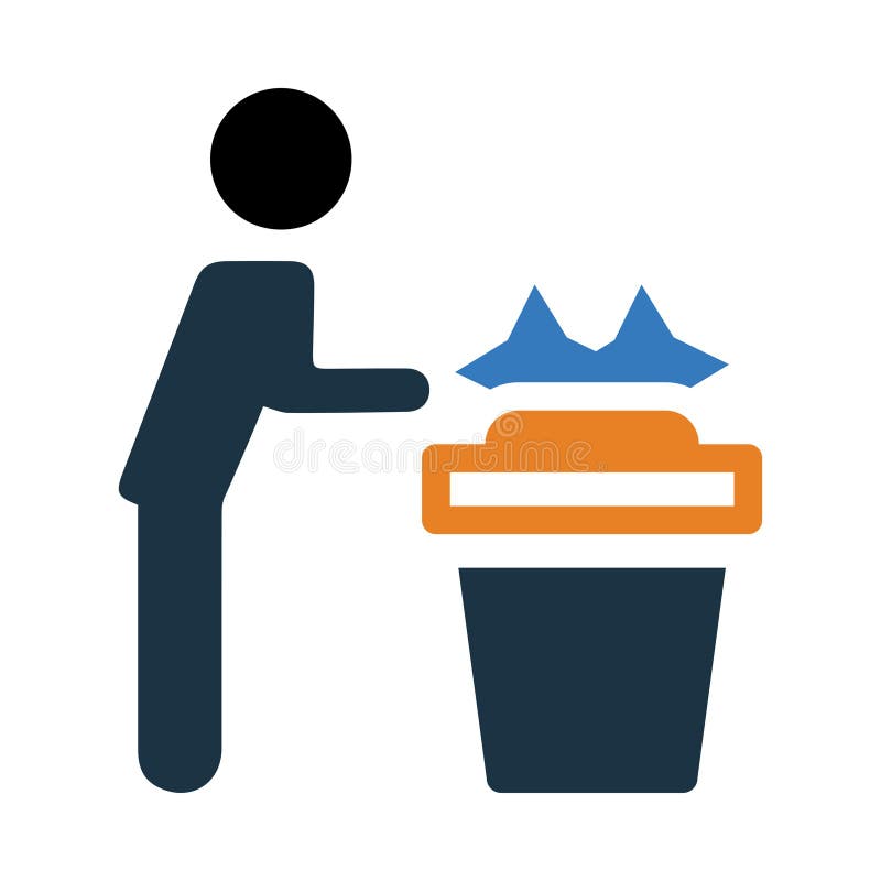 Garbage, Garbage Bin, Bin, Man, People, Garbage Throw in Bin Icon Stock ...