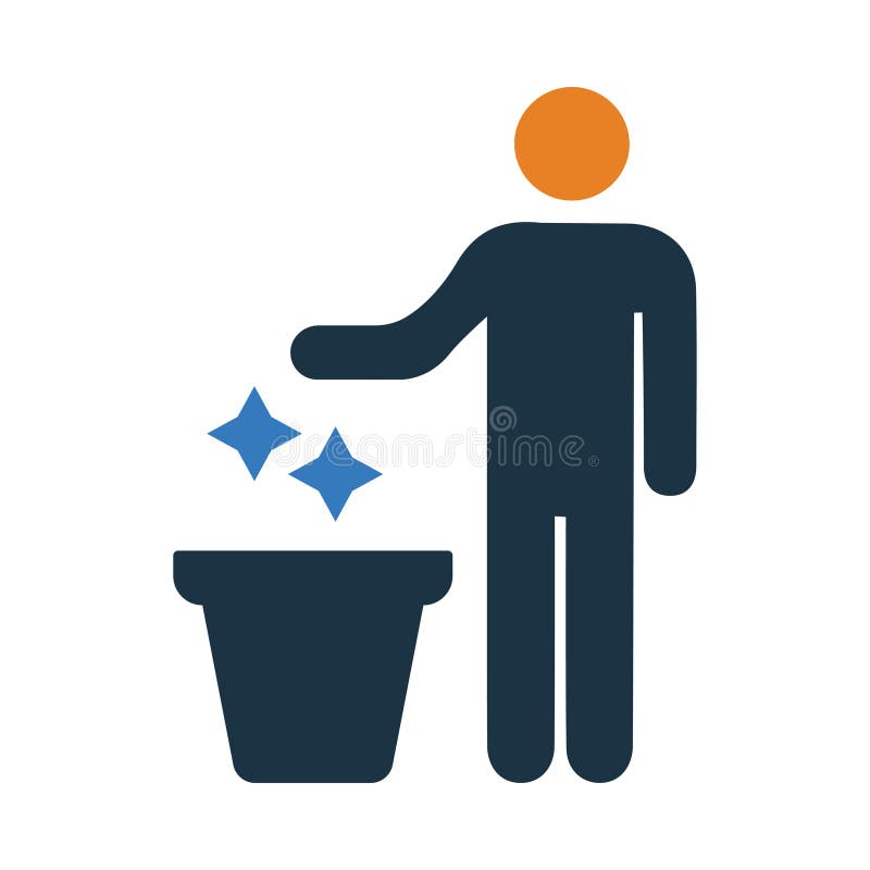 Garbage, Garbage Bin, Bin, Man, People, Garbage Throw in Bin Icon Stock ...