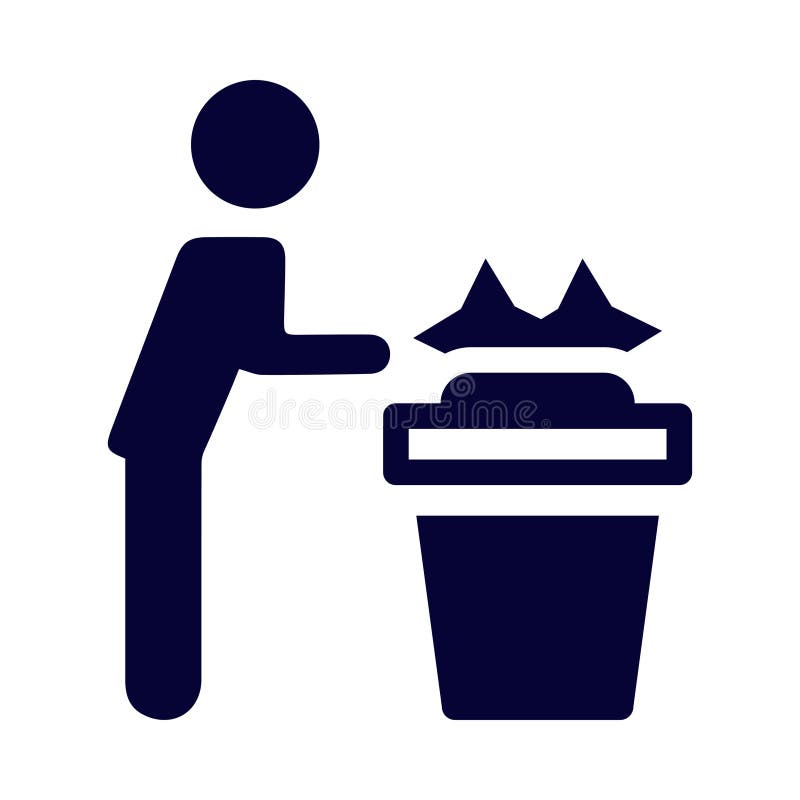 Garbage, Garbage Bin, Bin, Man, People, Garbage Throw in Bin Icon Stock ...