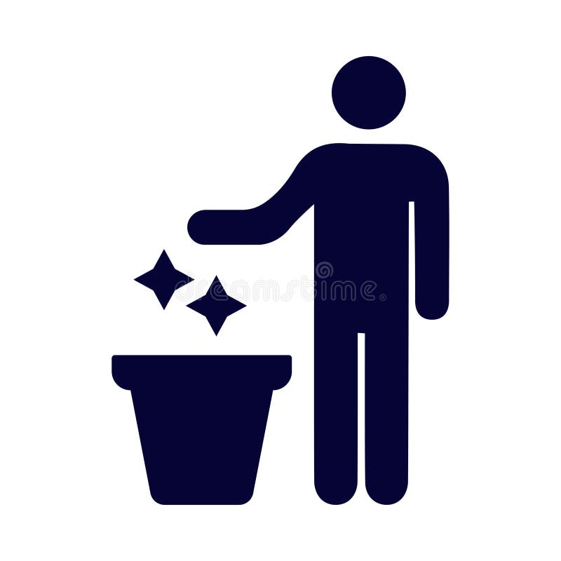 Garbage, Garbage Bin, Bin, Man, People, Garbage Throw in Bin Icon Stock ...