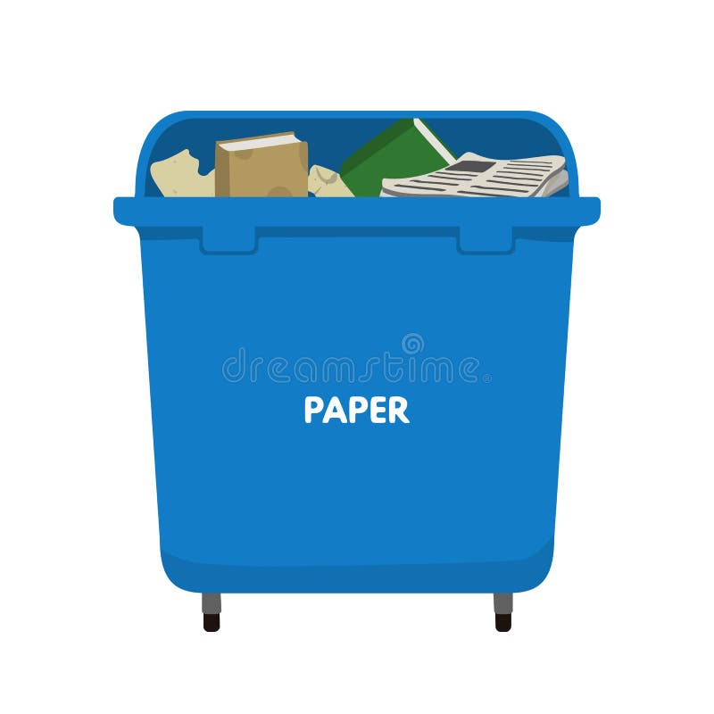 Garbage Bin for Paper Vector Illustration Stock Vector - Illustration ...
