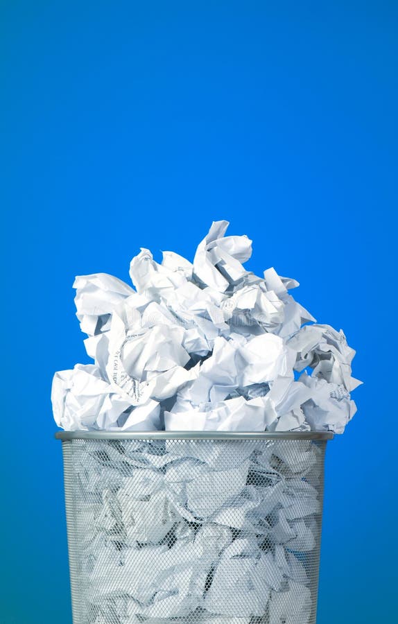 Throw it in the Waste Paper Basket or Office Bin Stock Image - Image of ...