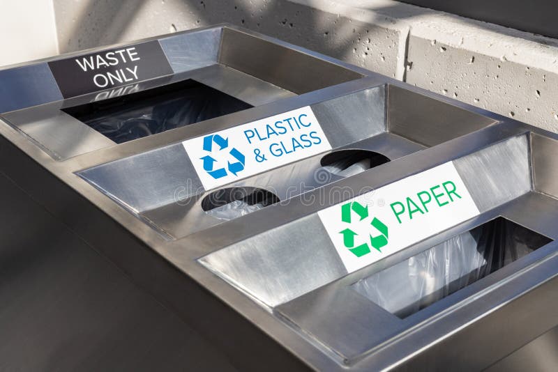 Garbage Bin in Public Place for Waste only and Recycle, Paper, Plastic ...