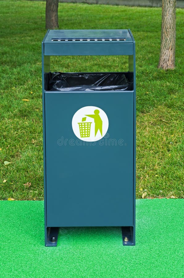 Garbage bin stock photo. Image of park, disposal, garbage - 120981500