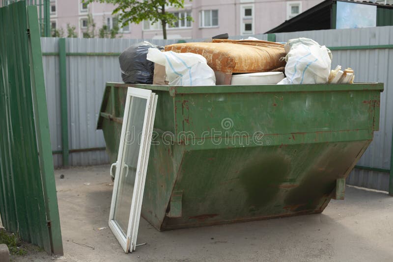 Garbage Bin on the Street. Garbage Container for Trash Stock Image ...