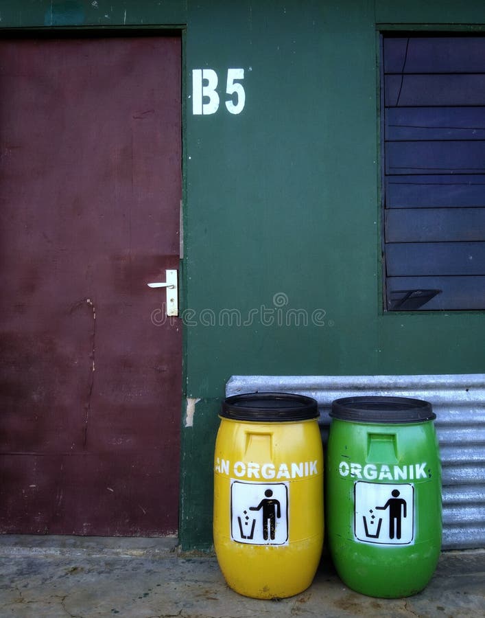 Garbage Bins are Available at the Front Door Stock Image - Image of ...