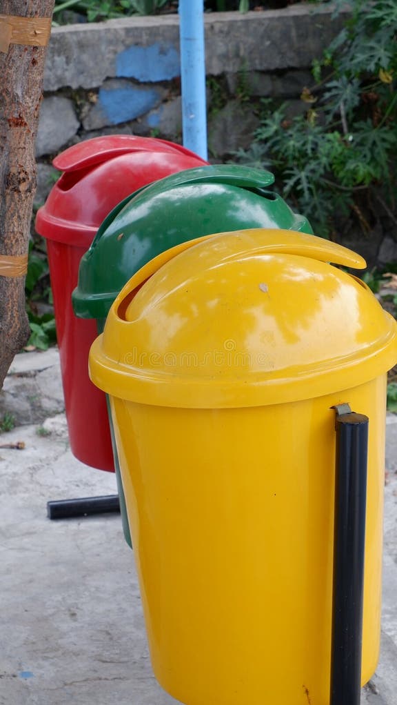 Garbage Bins with Different Colour and Function Stock Photo - Image of ...