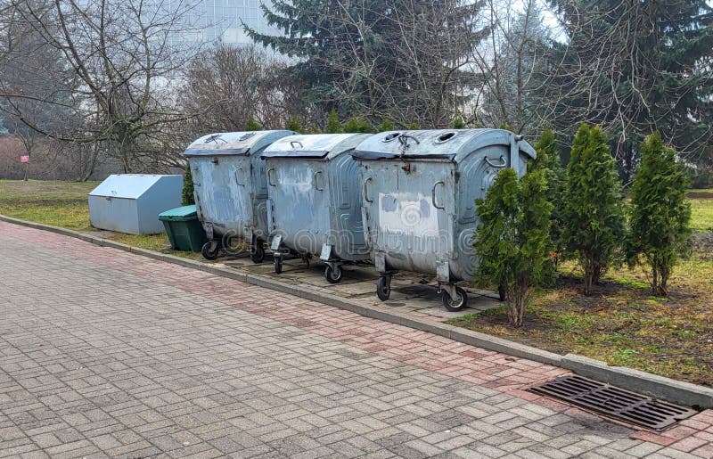 Garbage Bins in a Specially Designated Place Stock Photo - Image of ...