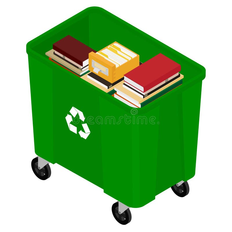 Garbage and books stock illustration. Illustration of awareness - 155407853