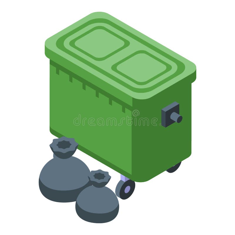 Garbage Box Icon Isometric Vector. Trash Bin Stock Vector ...