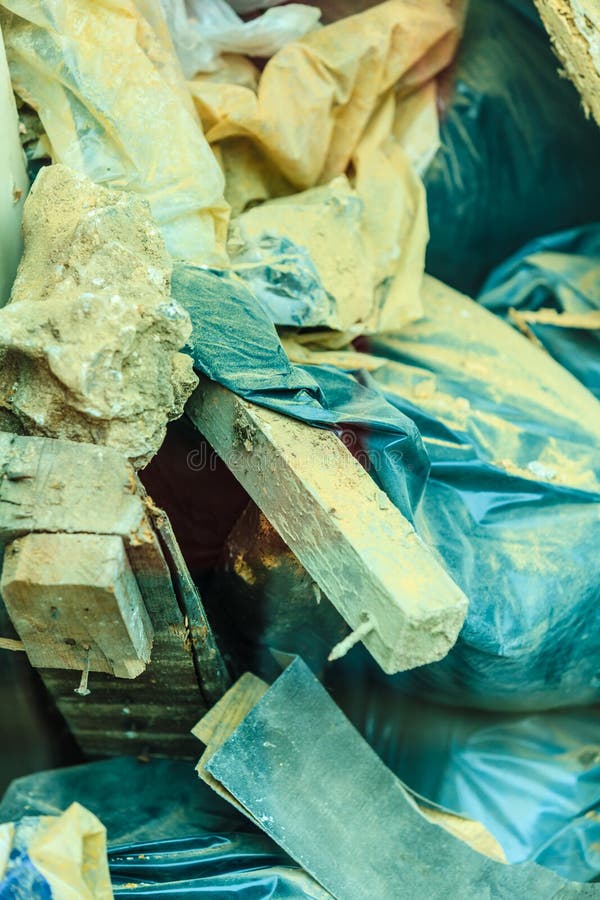 Garbage Bricks and Material from Demolished House Stock Image - Image ...
