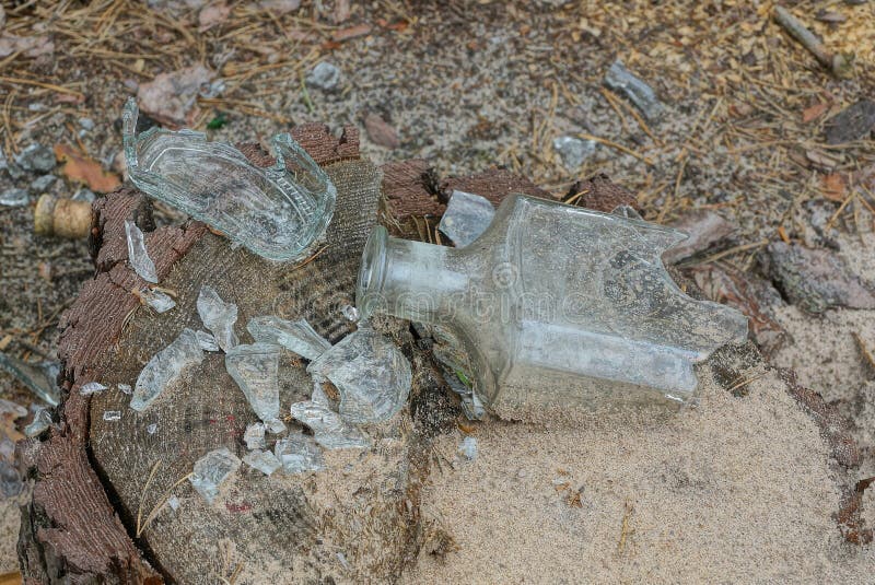 Broken Bottle on White stock photo. Image of destroyed - 5420470