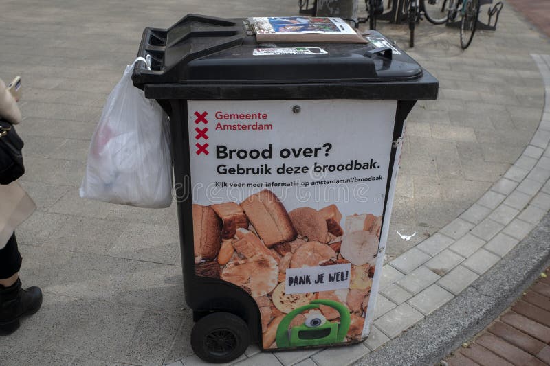 Garbage Can for Collecting Old Bread at Amsterdam the Netherlands 27-4 ...