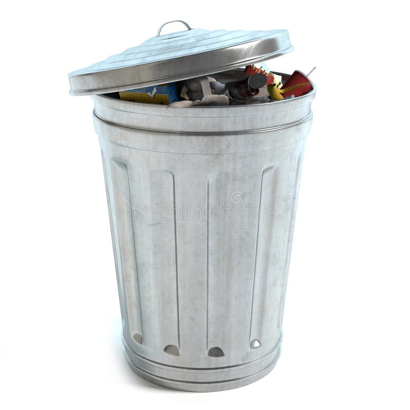 Garbage Can Full ot Trash stock illustration. Illustration of plastic ... Garbage Can Full ot Trash stock illustration. Illustration of plastic ...