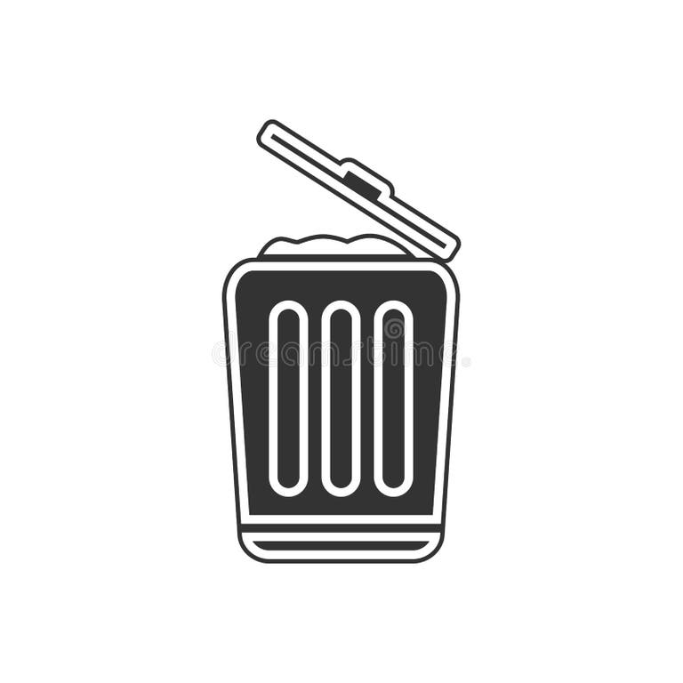 Garbage Can Icon. Element of Navigation for Mobile Concept and Web Apps ...
