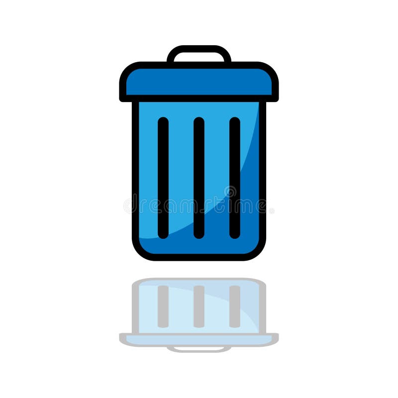 Garbage Can Icon Vector on Basic RGB Stock Illustration - Illustration ...