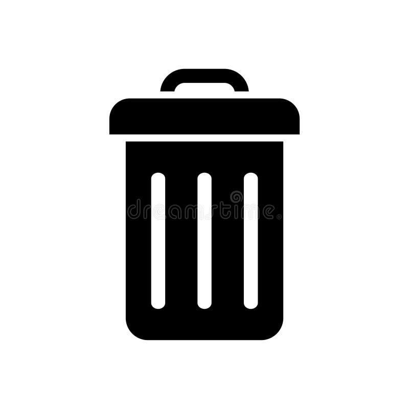 Garbage Can Icon Vector on Basic RGB Stock Illustration - Illustration ...