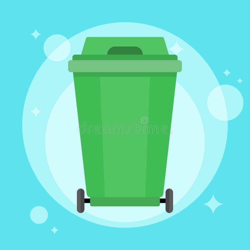 Garbage Man with Trash Container. Recycling Concept. City Background ...