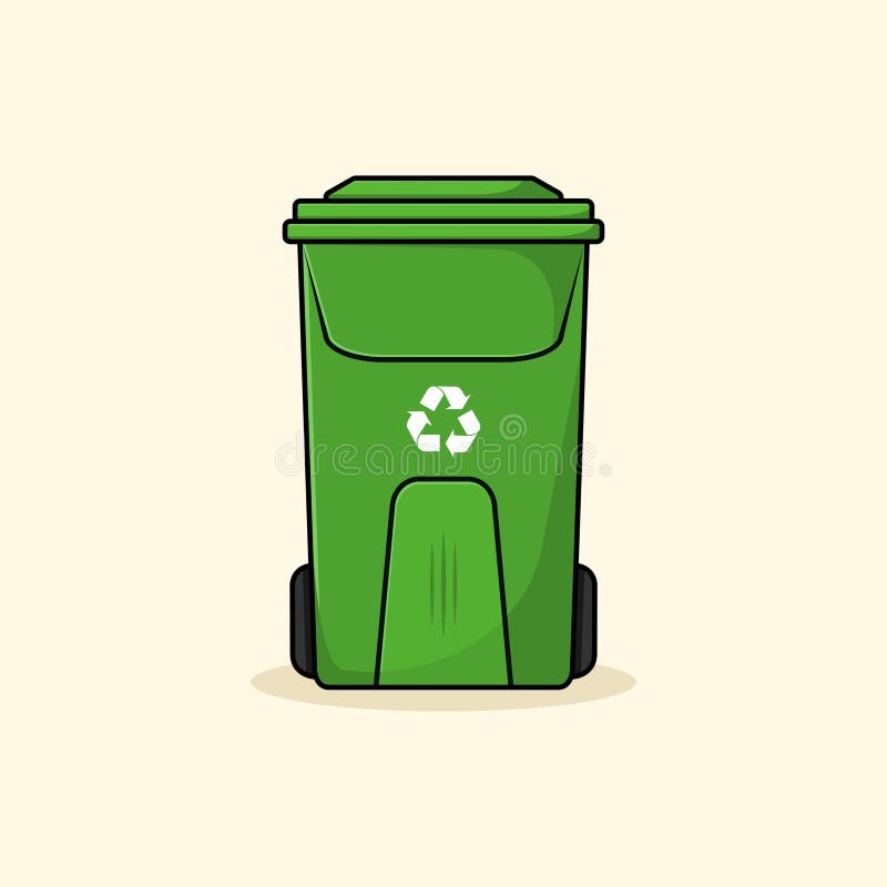 Garbage Cans and Bags in a Flat Stock Vector - Illustration of symbol ...