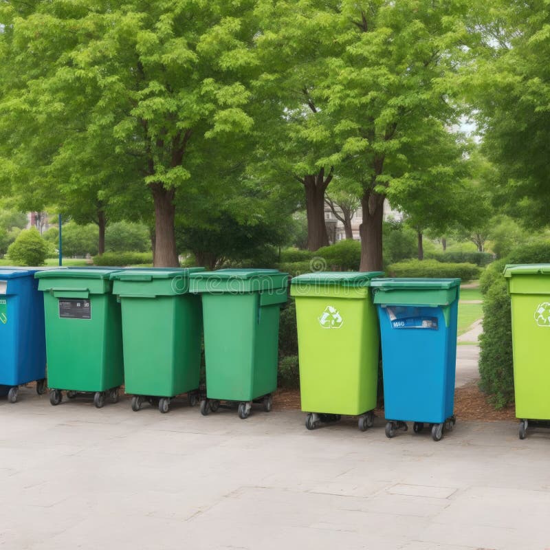 Garbage Cans for Separate Sorting of Garbage Against the Background of ...