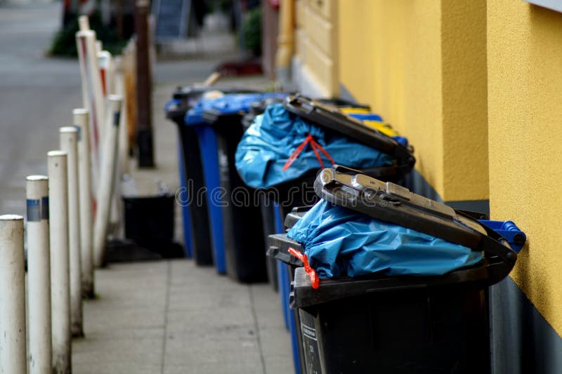 Garbage cans stock photo. Image of recycling, municipal - 58035798