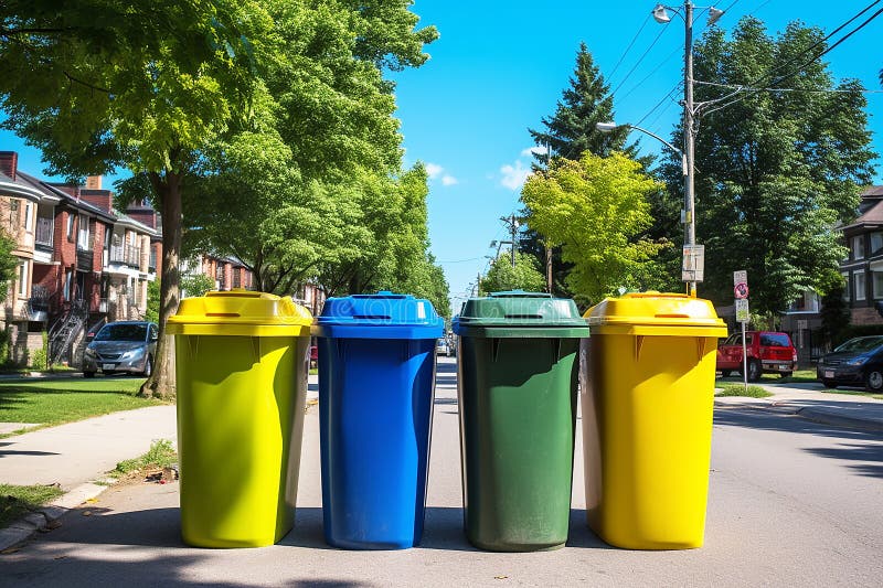 Garbage Cans on the Streets of the City, the Concept of Waste Sorting ...