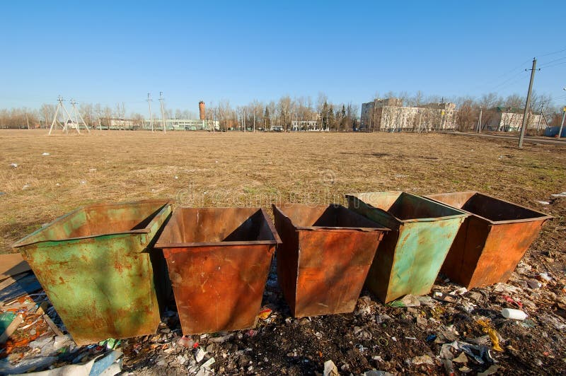 Garbage cans stock image. Image of plastic, disposal - 39414631