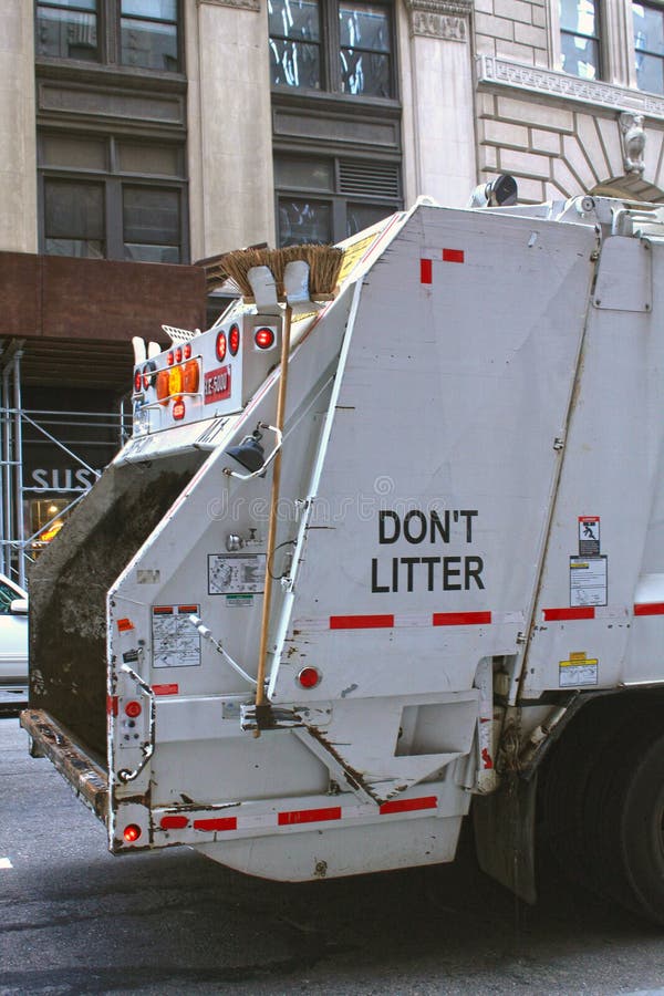 Garbage car in New York stock photo. Image of brighton - 46445496