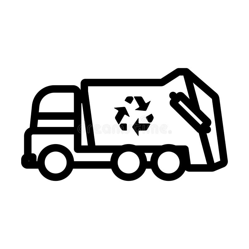 Garbage Car with Recycle Icon Stock Vector - Illustration of refuse ...