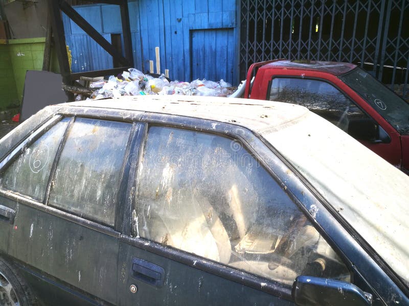 The Garbage in a Car on a Street Stock Image - Image of building ...