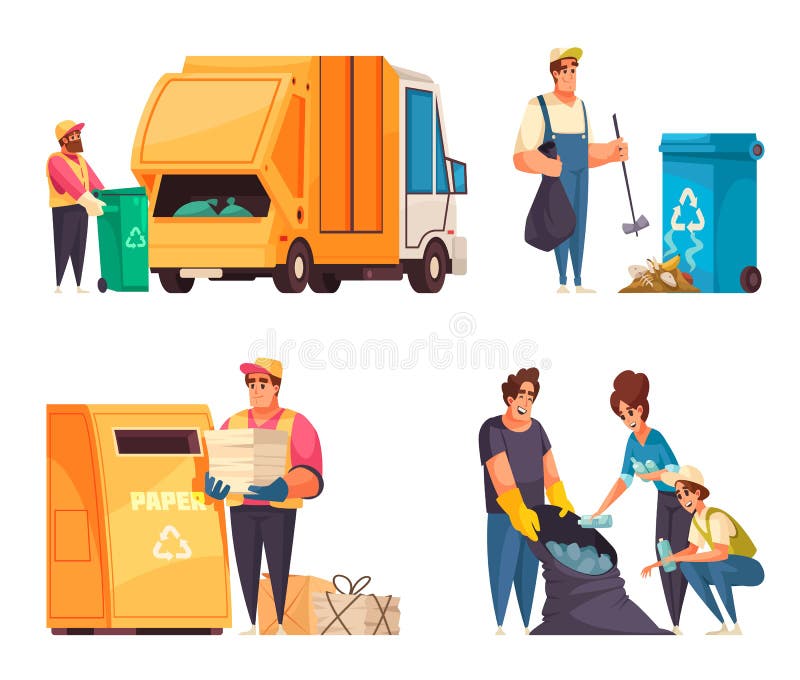Cartoon Garbage Plant stock vector. Illustration of layout - 229488977