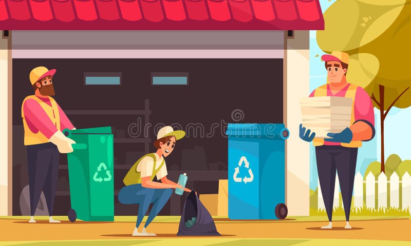 Garbage Cartoon Illustration Stock Vector - Illustration of container ...