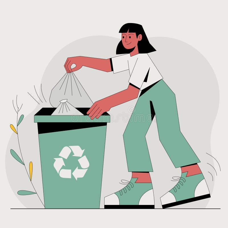 Garbage Cleaning Vector Illustration Design Stock Illustration ...