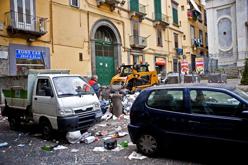 Garbage cleanup in Naples editorial photography. Image of collection ...