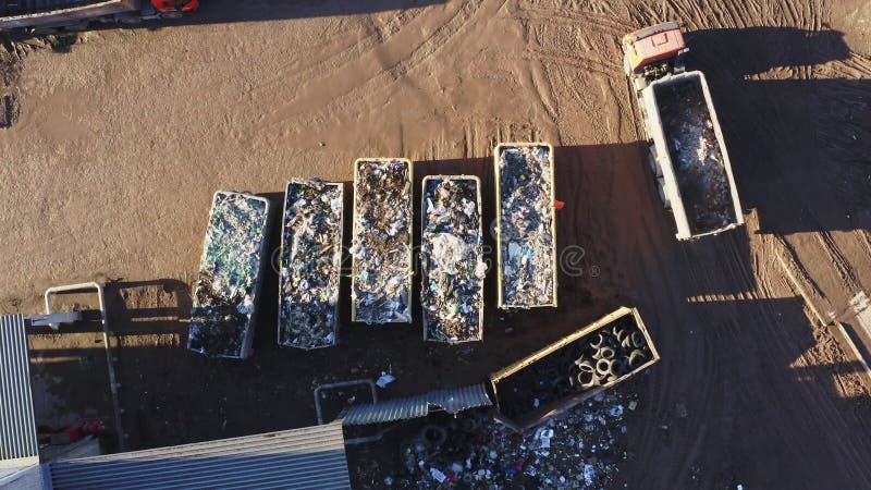 Garbage Collecting and Sorting Site Stock Video - Video of recycling ...