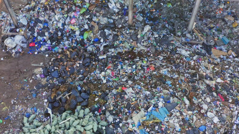 Garbage Collecting and Sorting Site Stock Footage - Video of aerial ...