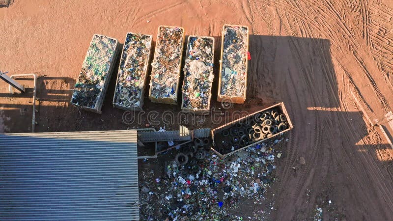 Garbage Collecting and Sorting Site Stock Video - Video of landfill ...