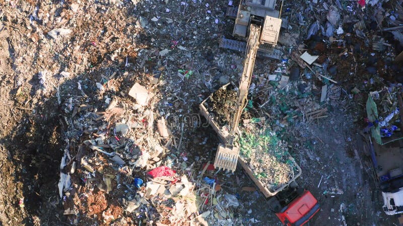 Garbage Collecting and Sorting Site Stock Footage - Video of recyclable ...