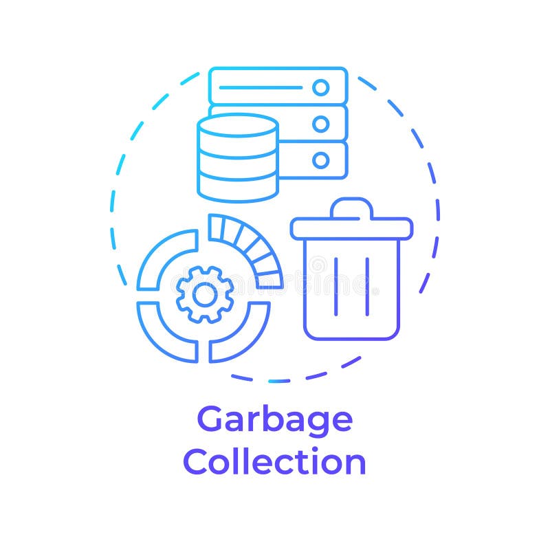 Garbage Collection Blue Gradient Concept Icon Stock Illustration ...