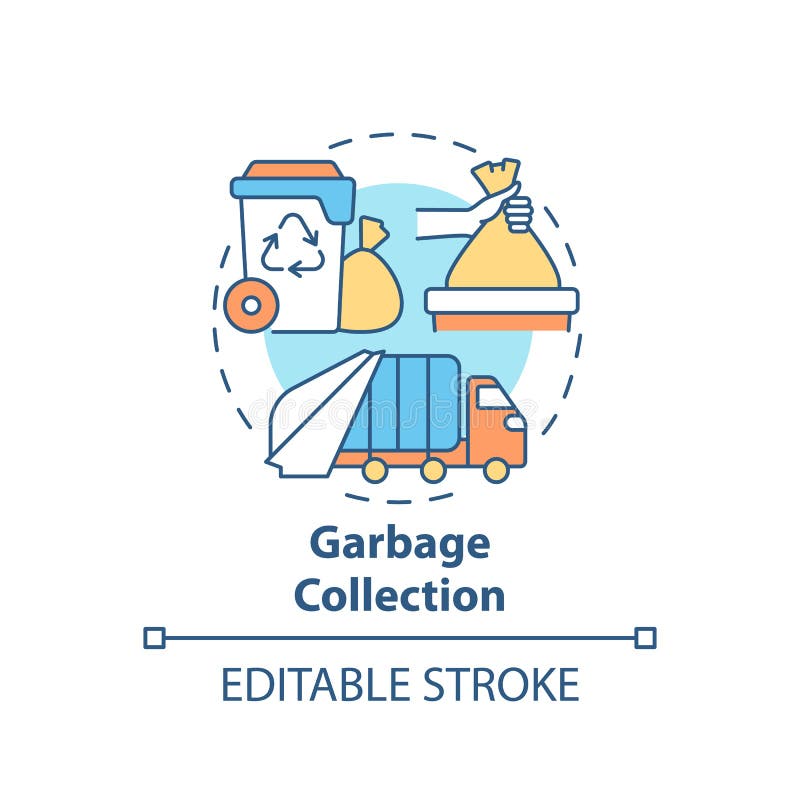 Garbage Collection Chalk White Icons Set on Black Background Stock ...