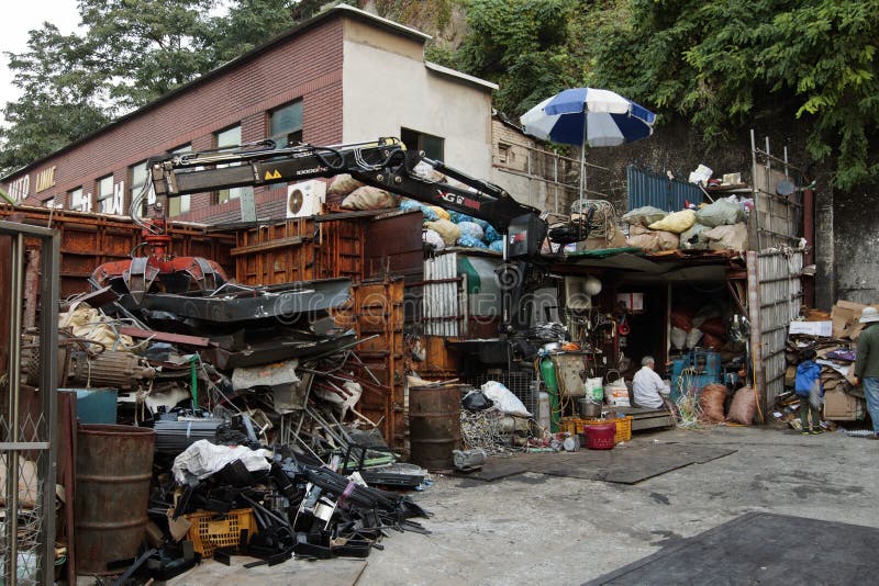 Garbage collection site editorial stock photo. Image of yard - 27688388