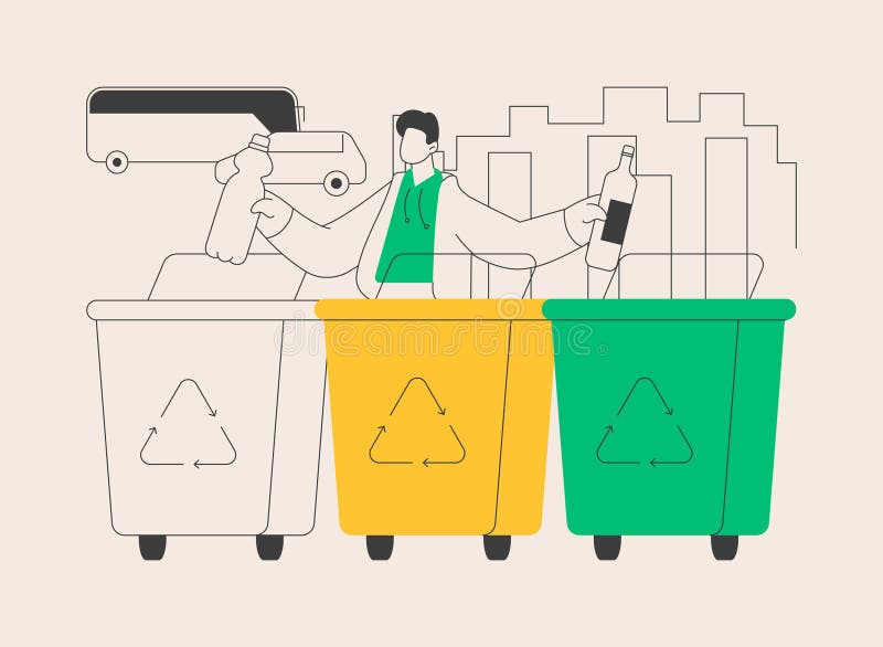 Garbage Collection and Sorting Abstract Concept Vector Illustration ...
