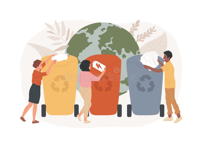 Garbage Collection and Sorting Isolated Concept Vector Illustration ...